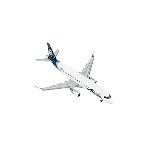 GeminiJets Embraer ERJ-175 Commercial Aircraft Alaska Airlines White with Blue Tail 1/400 Diecast Model Airplane