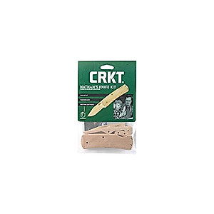 COLUMBIA RIVER KNIFE & TOOL CRKT Nathan's Knife Kit: Wooden Pocket Knife, Drop Point Blade Design with Working Lock Back, Craft Project, Great for Kids 1032 , Black