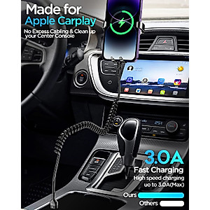 AICase Coiled Lightning Cable for Car 2 Pack, Coil iPhone Charger Cable Compatible with iPhone 14 Pro Max/13 pro max/12 Pro/12/11/XS/XS Max/XR/X/8/8 Plus/Pad_3.2 ft