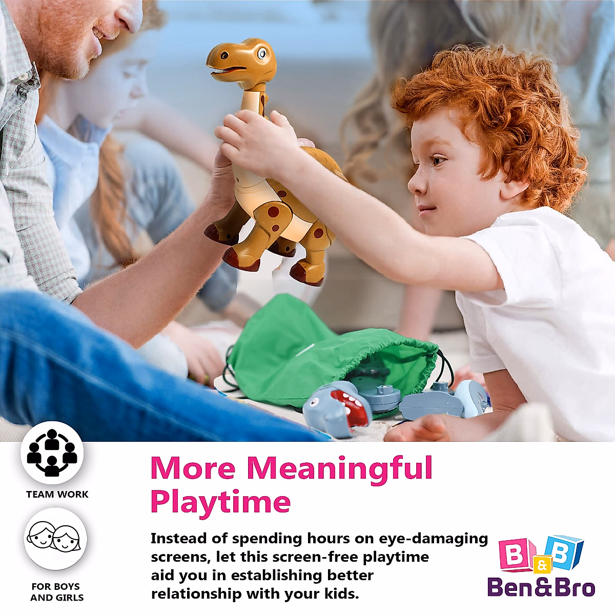 Ben and Bro Magnasaurus Dinosaur Toys - Magnetic Take Apart Dinosaur Toys, Educational STEM Toys for Boys & Girls - Building Toys for 3 Year Old Boys, Kids Toys, Dinosaur Toys for Kids 3-5 +