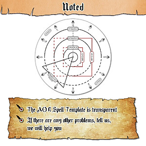 Byhoo Spell AOE Damage Marker DND Area Effect Template - 1" Grid or Hex Tabletop Game Mat RPG Gaming Accessories for Dungeons and Dragons 5E Pathfinder and Other TTRPGs
