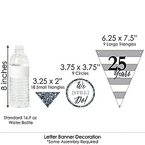 Big Dot of Happiness We Still Do - 25th Wedding Anniversary - Anniversary Party Letter Banner Decoration - 36 Banner Cutouts and Happy Anniversary Banner Letters