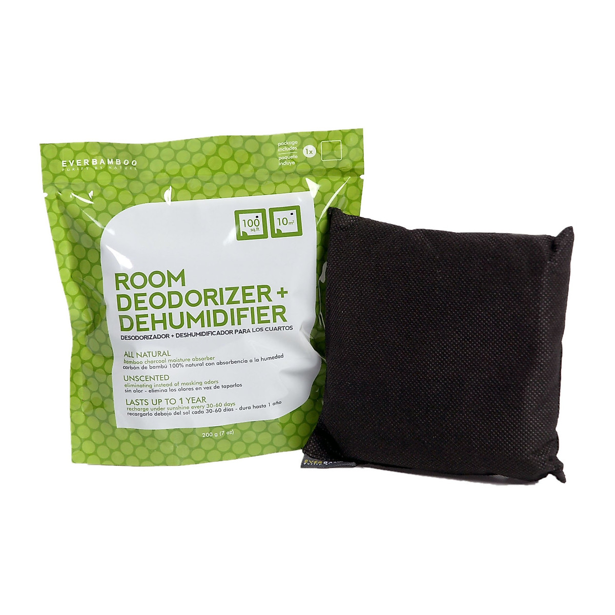 Ever Bamboo Room Deodorizer & Dehumidifier w/All Natural Bamboo Charcoal (200 g). Has a Sneaky Stink Come to Stay in Your Room? Show it Out with Ever Bamboo!