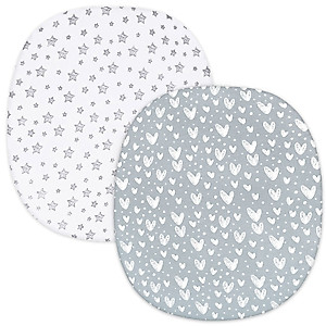 100% Viscose Made from Bamboo Bassinet Mattress Protector, Viscose Made from Bamboo, Quilted Mattress Cover and 100% Jersey Knit Cotton Bassinet Sheets for Graco Pack ‘n-Play Dome LX Bassinet