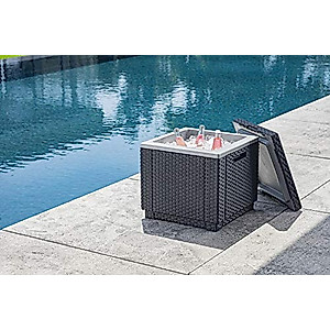 Keter Ice Cube Beer and Wine Cooler Table Perfect for Your Patio, Picnic, and Beach Accessories, Graphite