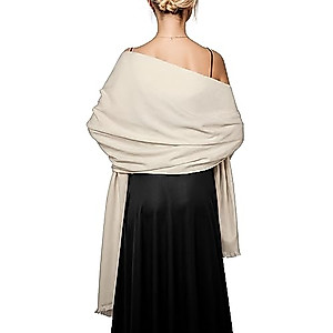 SWAT PANY Pashmina shawls and wraps for Evening Dresses Cream Scarf for Women Winter Shawl Wraps for Women Weedings