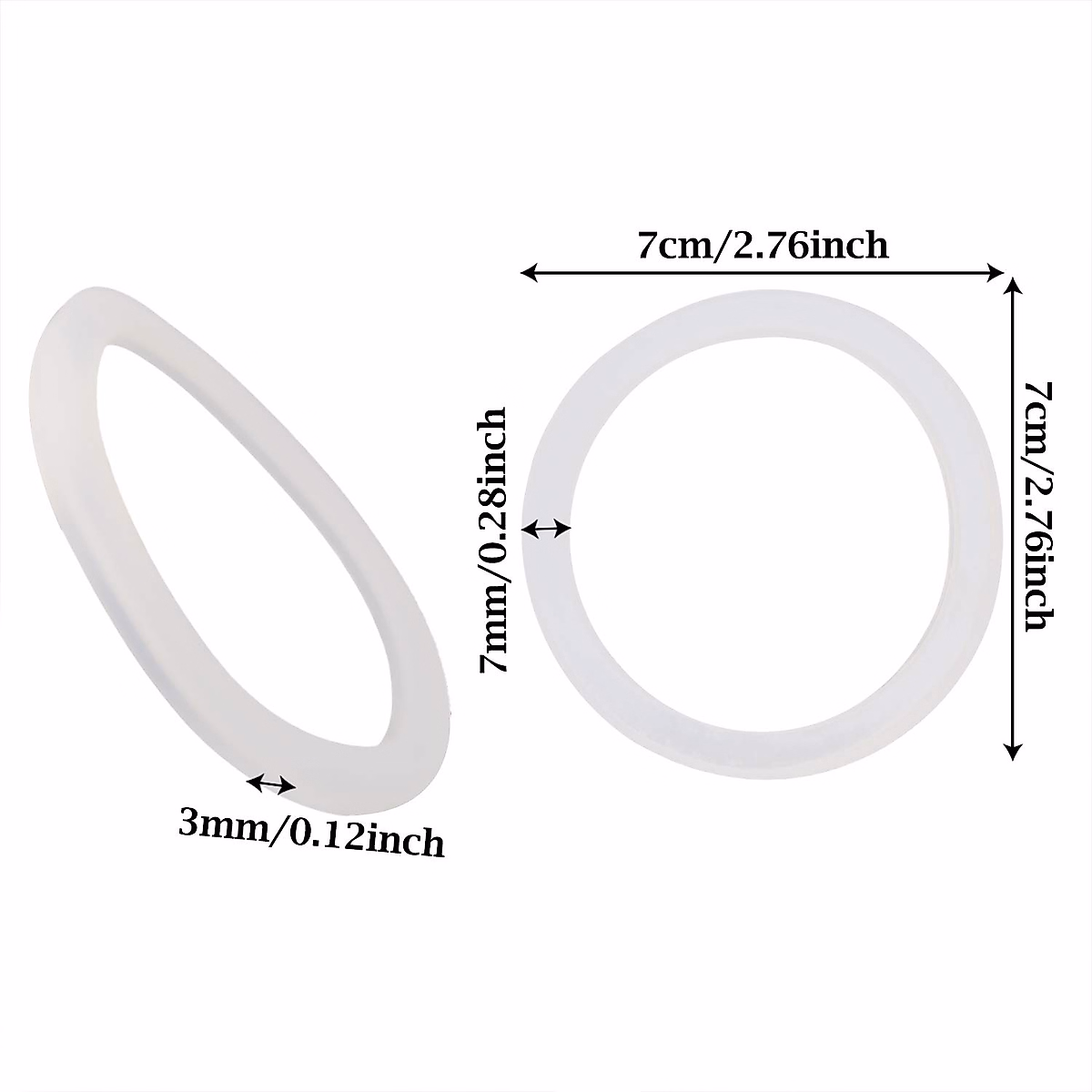 Honbay 12PCS Silicone Seal Rings Reusable Leak Proof Sealing Gaskets Replacement for Mason Jar Lids (Regular Mouth 70mm)
