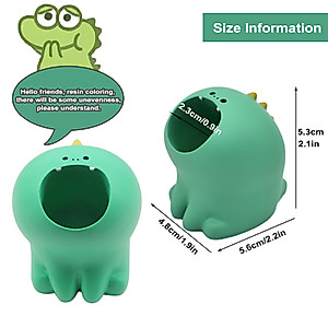 Cute Pen Pencil Holder,Kawaii Resin Animals Organizer,Creative Dinosaur With Wide Mouth Pencil Holder,Cartoon Toothbrush Holder,Mini Storage Decorations for Office Desk Dressing Table(Dinosaur)