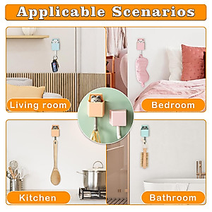 Nokiils 4 Pcs Cute Cat Key Holder, Creative Adhesive Mouse Cat Wall Hooks, Cute Room Decor Hook for Coat, Scarf Hat Towel Key Bag Wall Decoratives