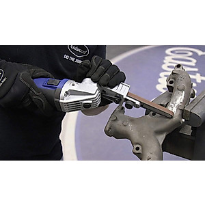 Eastwood Electric Mini Belt Sander | Robust 5.3 Amp Motor | Sanding and Grinding Tool | Lightweight Aluminum Body with Swivel Head | Grinder File With 120 Grit Abrasive Sanding Belt And Key 2300 Fpm