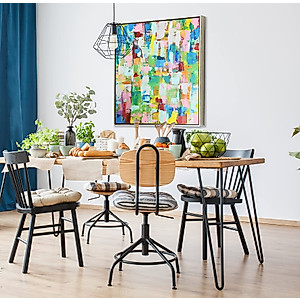 Framed wall art Hand Painted Abstract Oil Painting Wall Art Modern Wall Decor for living room, bedroom, kitchen, hallway, office, dining room, bar