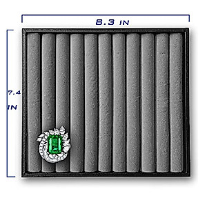 Codant Velvet 10 Slots Ring Showcase Trays Holder Drawer Insert Jewelry Display Organizer(set of 4)