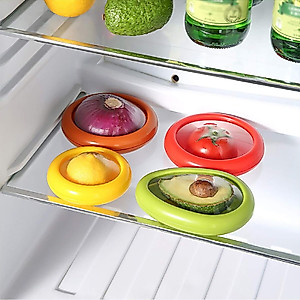 crazyliandlin Fruit Storage Containers For Fridge,Silicone Fruit Storage Box,Silicone Fruit and Vegetable Storage Containers Set for Fridge Keep Fresh(4 Pcs)