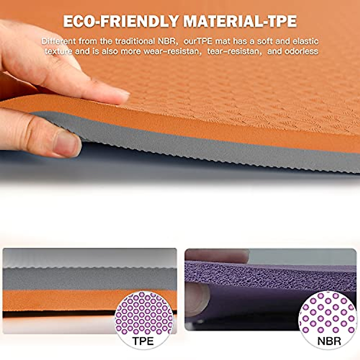 Hatha Yoga TPE Knee Pad，Extra think and soft，27"x14"x4/5"Th，Great for Knees and Elbows,Standard Mat For Pain Free Joints in Yoga,Floor Exercise,Gardening, Yard Work and Baby Bath.