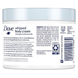 Dove Whipped Macadamia and Rice Milk Body Cream 10 oz