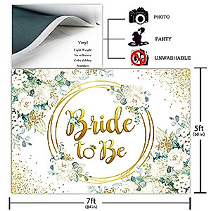 Avezano Bridal Shower Backdrop for Batcholette Party Bride to Be Green and Gold Eucalyptus Leave White Rose Flower Engagement Party Decorations Background Photoshoot (7x5ft)