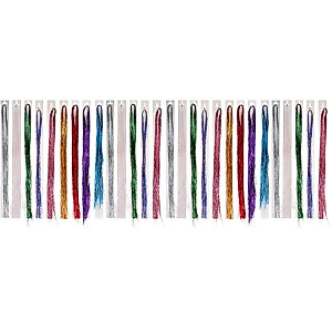 LALAFINA 28 Pcs Hair Extensions Hair Accessories Hair Decorations Color Wigs Hair Accessory for Girls Colorful Hair Tinsel Salon Hair Glittery Strands Hair Tinsel Strands