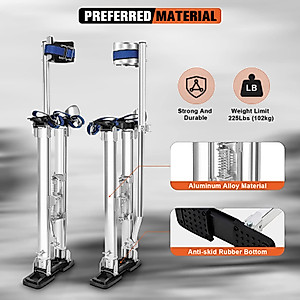 Olenyer 24" - 40" Drywall Stilts for Adults Height Adjustable Aluminum Work Stilts for Sheetrock Drop Ceiling Painting Painter Exterior Wall Painting or High Shrub Trimming