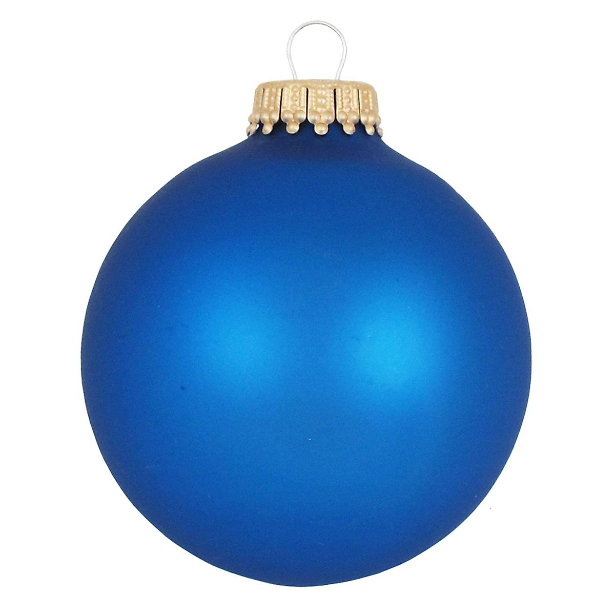 Glass Christmas Tree Ornaments - 67mm / 2.63" [8 Pieces] Designer Balls from Christmas By Krebs Seamless Hanging Holiday Decor (Velvet Classic Blue)