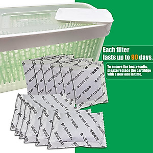 Produce Saver Refills Kit for OXO GreenSaver Produce Keepers and Crisper Inserts, Keep Fruits Veg Fresh, Also Compatible with Bluapple Produce Freshness Saver Balls and other Produce Savers (12)