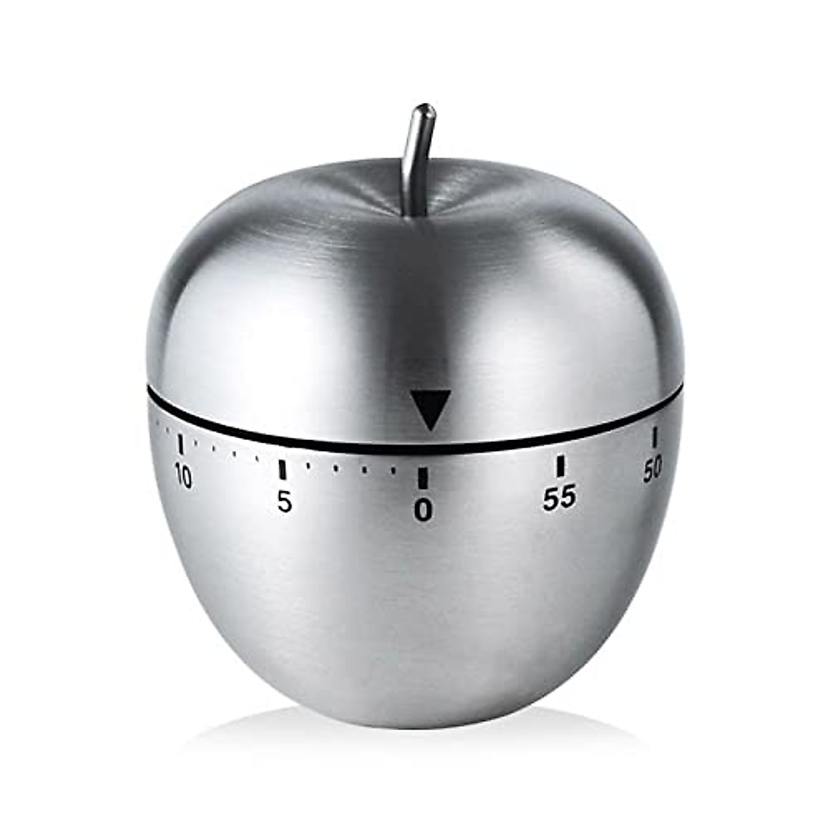 Apple Kitchen Timer Cute Manual, Stainless Steel Metal Mechanical Visual Countdown Cooking Timer with Loud Alarm for Kitchen Cooking Baking Sports