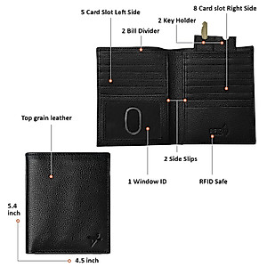 Juzar Tapal Collection Euro Wallet Rfid Blocking Leather Slim Wallet For Men Hipster Wallet Card Holder Id Card Wallet (Black J5330)