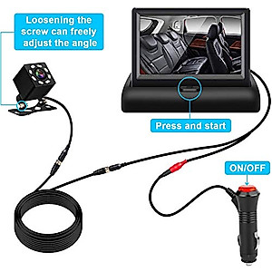 Shynerk Baby Car Mirror, 4.3'' HD Night Vision Function Car Mirror Display, Safety Car Seat Mirror Camera Monitored Mirror with Wide Crystal Clear View, Aimed at Baby, Easily Observe the Baby’s Move