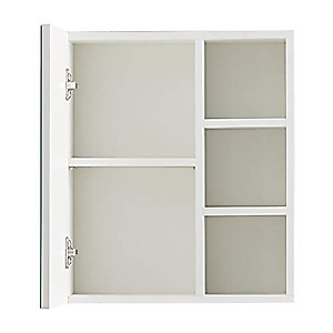 OFCASA 1 Door Bathroom Mirror Cabinet Wall Mounted Bathroom Cabinet with Adjustable Storage Shelf Medicine Cabinet for Bathroom Shower Room(White)