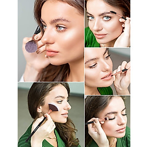 InnoGear Professional Makeup Brushes Set, 16 Piece with 16 Makeup Brushes and Sponges and Brush Cleaner, Black Golden