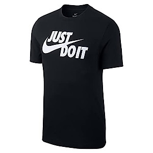 Nike Men's Sportswear Tee Just Do It Swoosh, Black/White, Large