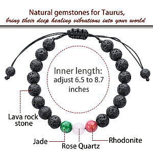 TGOLM Taurus Beads Crystal Adjustable Bracelet for Women Spiritual Jewelry Zodiac Birthday Gift
