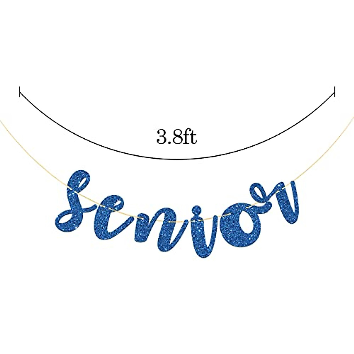Talorine Blue Senior Banner - for Congrats Grad Bunting - Educated AF - Graduation Party Bunting Decorations (Glitter)