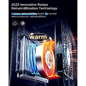 Dehumidifier for Basement with Drain Hose, EasyAcc 2024 Newly [ Rotary 10X Fast Dehumidification/1500 Sq. Ft/Timer/3000ml Per Day] 2 Modes Quiet Portable Dehumidifier for Bedroom Bathroom Large Room