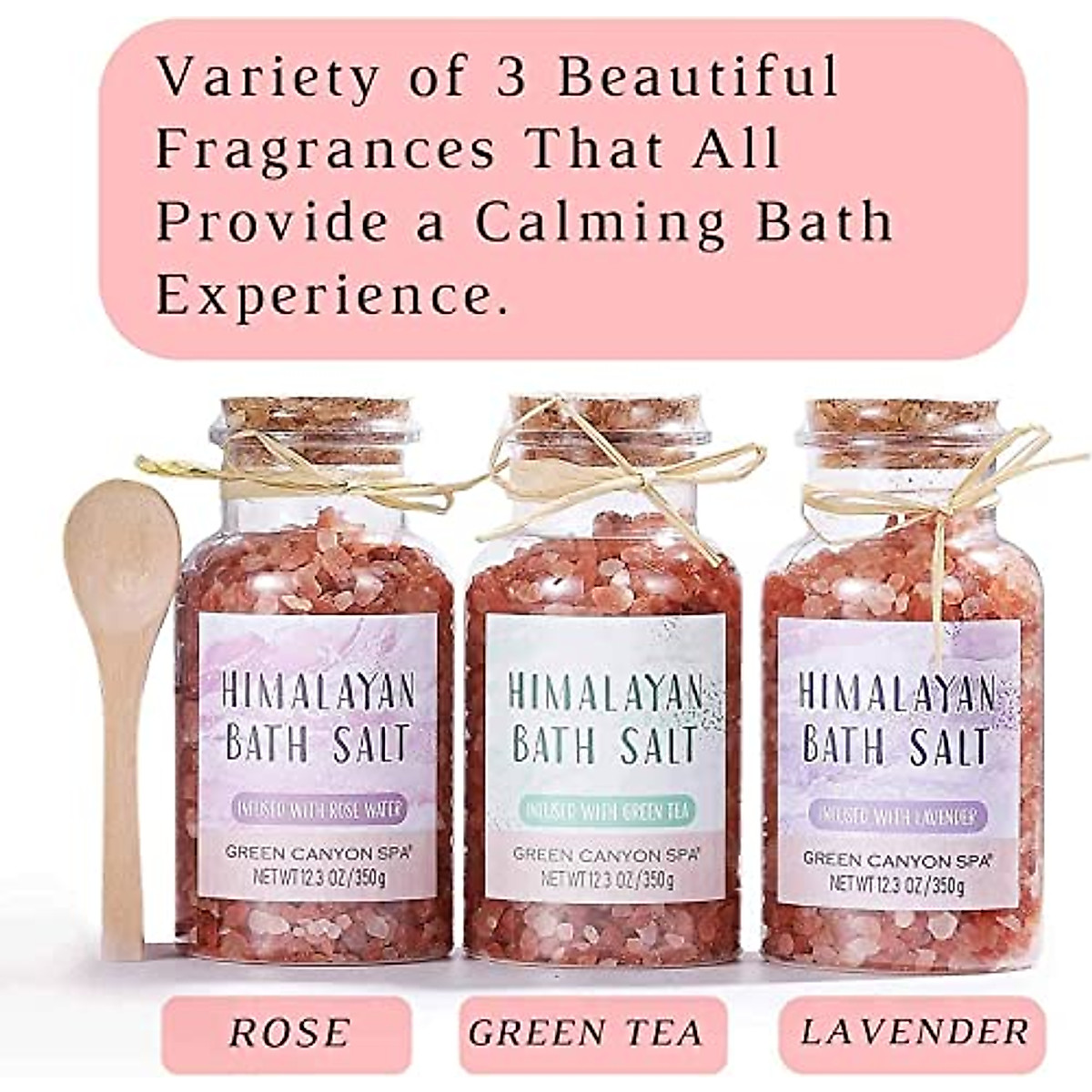 Pink Himalayan Bath Salt Gift Set - Body Foot Spa Kit with Rose Essential Oil & Moisturize Foot Lotion, Revitalize and Soothe Skin, Foot Care Spa Gift Foot Soak for Women Relaxing Christmas Gifts