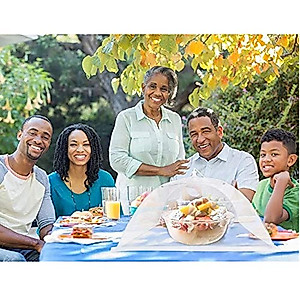 17 inches - Mesh Food Cover Tent Umbrella, Jsdoin 6 Pack Food Domes, Food Covers Mesh Pop Up Nets for Outdoors, Screen Tents, Parties Picnics, BBQs, Reusable and Collapsible (White)…