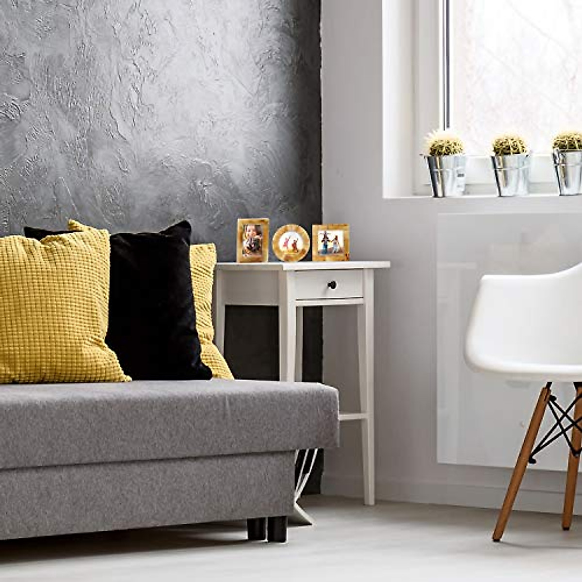 Handicrafts Home Baby Picture Frame for Newborn Girls and Boys Shower - Birthday Gifts Vintage Photo Frames Set of 3 Pieces (Brown)