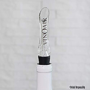 Cork Pops Clear Giovanni VinOair Wine Aerator and Non Drip Spout, 5.75