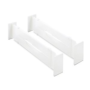 Whitmor Adjustable Organizers Drawer Dividers, Set of 2, White
