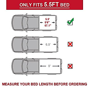 CAPSER 5.5 FT Soft Tri-Fold Truck Bed Tonneau Cover Fits 2015-2023 Ford F150 Styleside 5'5"(66") Truck Bed