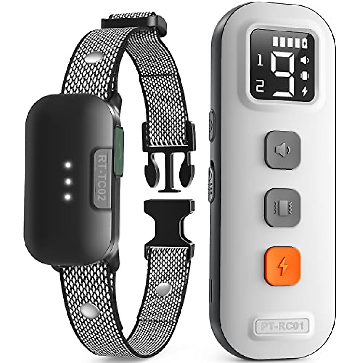 Dog Training Collar with Remote 2000Ft, BUUOC Electric Dog Shock Collar with 3 Safe Training Modes, Beep, Vibration and Shock (White) (White)