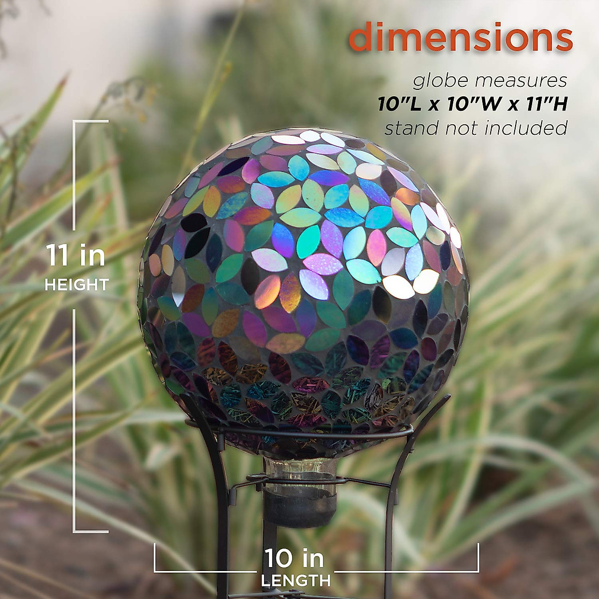 Alpine Corporation GRS122 Gazing Globe, 10"L x 10"W x 12"H, Purple