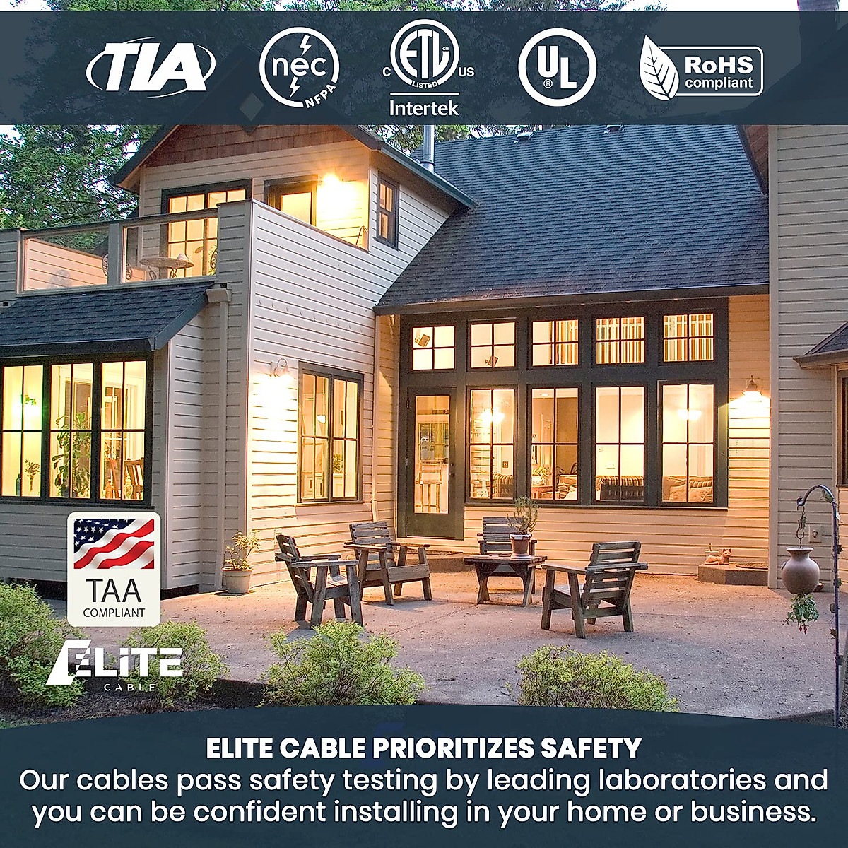 CAT6E Riser (CMR), 1000ft, UTP 24AWG, Solid Bare Copper, 600MHz, UL Certified, Easy to Pull (Reelex II) Box, Bulk Ethernet Cable in Blue