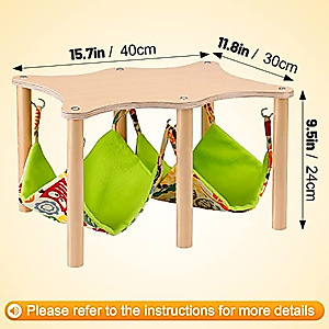 MEWTOGO Guinea Pigs Hammock with Natural Wooden Stand, Safe and Durable Hanging Hammock Bed for Piggies Chinchilla Guinea Pigs Rat Hamster Bunny Ferrets Hiding Sleeping