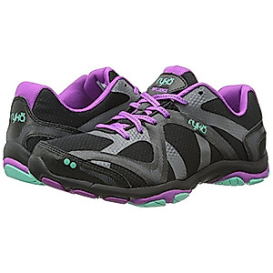 Ryka Women's Influence Black/Sugar Plum/Vivid Aqua Training Shoe 8.5 M US