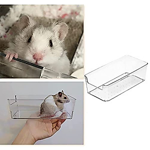 Hamster Sand Bath Box Transparent Acrylic Bathroom Small Animal Cleaning Supplies Dust Removal Bathtub Bathing Container for Hamster Gerbil Sugar Glider (2 Pcs)