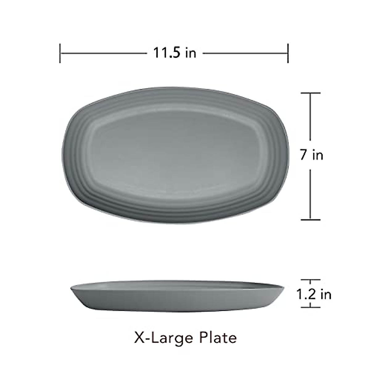 Greenandlife Lightweight Wheat Straw Plates - 4 Pack 11.5inch Unbreakable Dinner Plates, Dishwasher & Microwave Safe, BPA free, for Kids, Children, Toddler & Adult(X-Large)