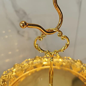 HONHPD Chafing Dish 8L for Hotel Decorative Fancy Luxury Gold Chafing Dish Buffet Set with Hanging Hinged Lid,Buffet Warmers Sets for Parties, Events, Wedding, Camping, Dinner（Golden