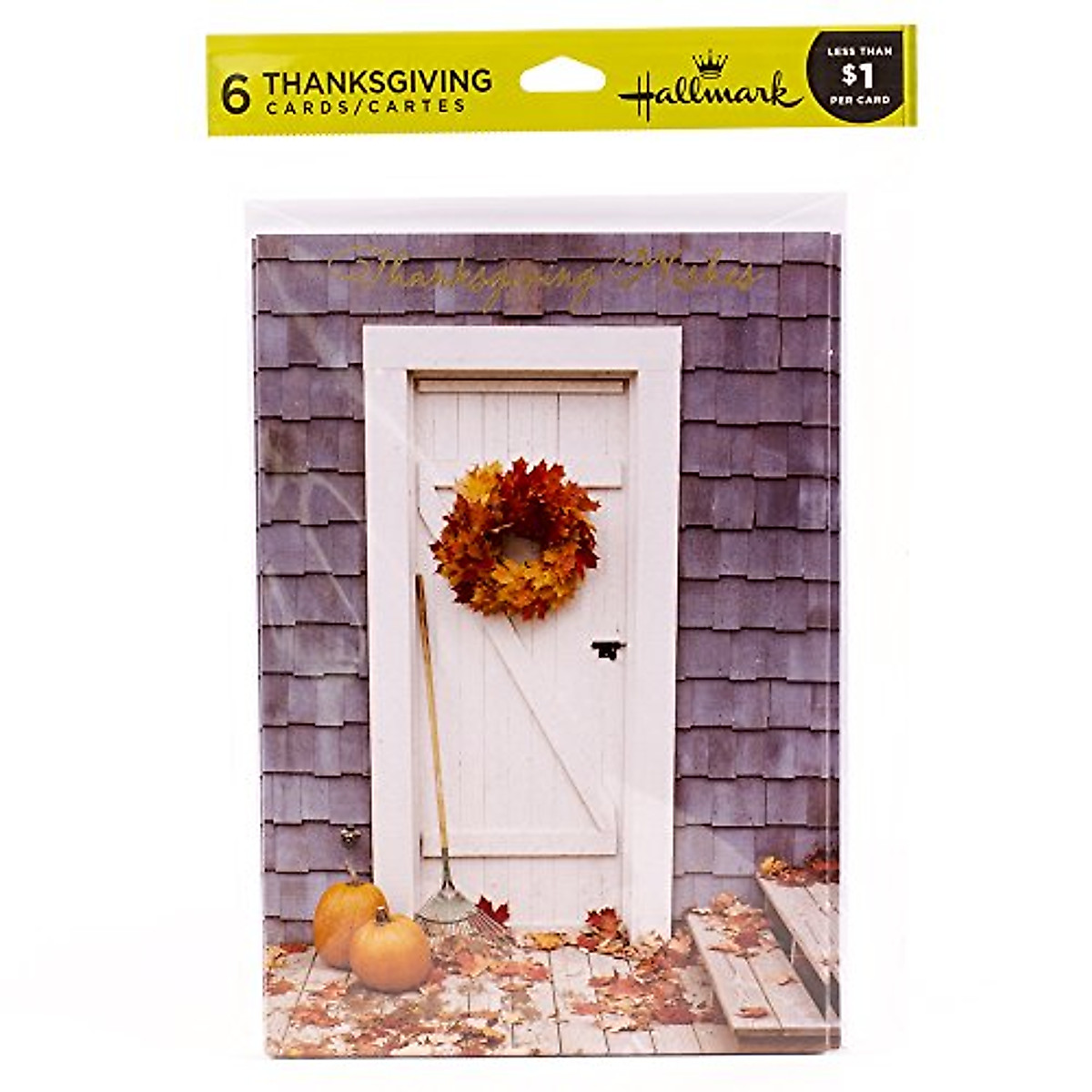 Hallmark Thanksgiving Cards Assortment, Fall Icons (6 Cards with Envelopes)