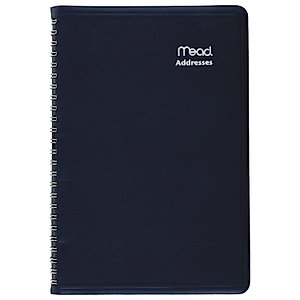 Mead Telephone & Address Book, Large Print, 700+ Entries, 4-7/8" x 8", Color Selected for You, 1 Count (TLMM0410)