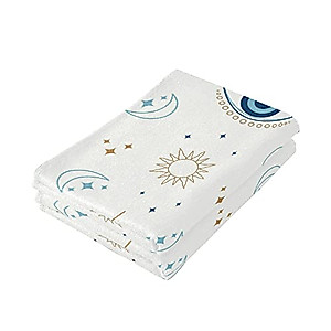 Kigai Evil Eye Hand Towels for Bathroom Set of 2, Soft Absorbent Cotton Face Washcloths for Kitchen Hotel Gym Swim Camp Beach Spa, 14 x 28 in
